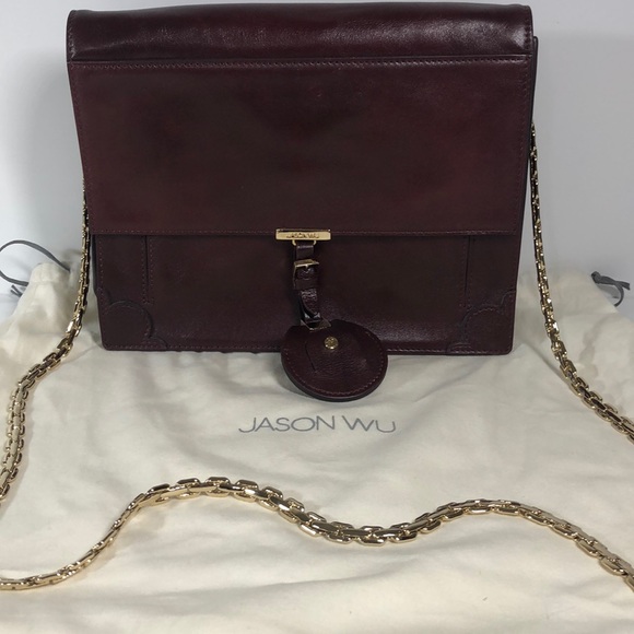 Jason Wu | Bags | Jason Wu Burgundy Leather Crossbody Handbag Gold ...